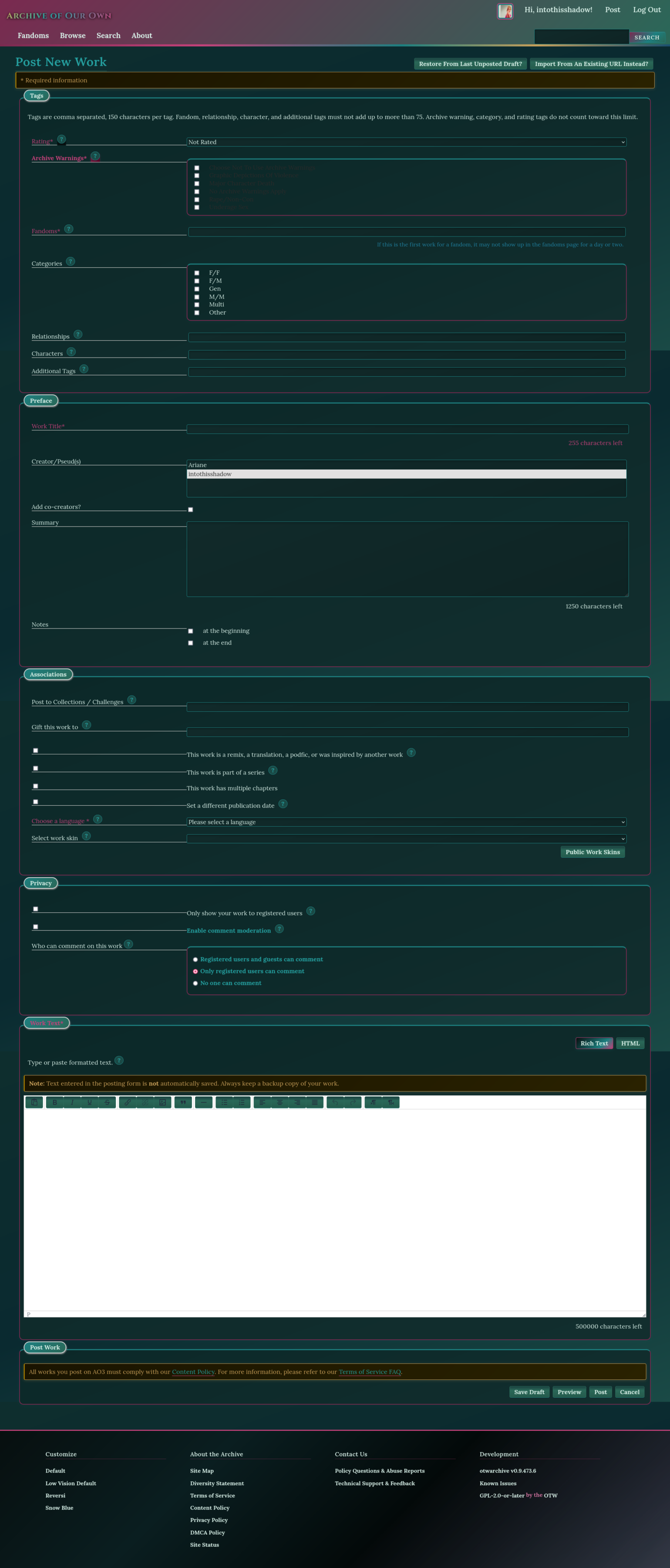 AO3 Site Skins – So Obsessed
